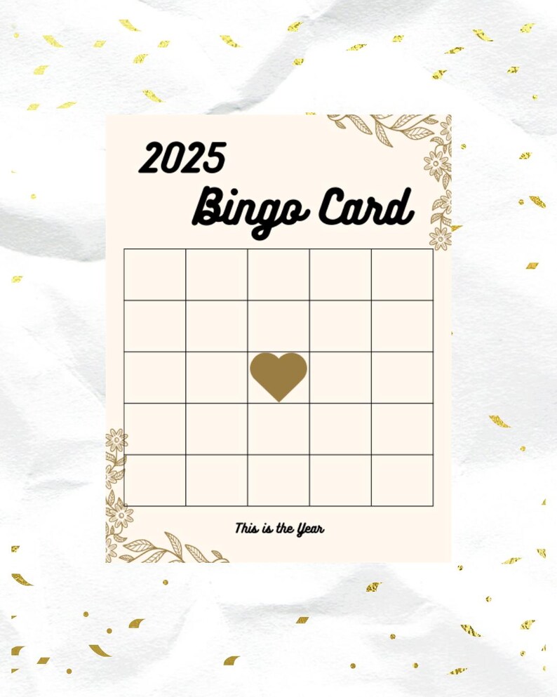 2025 Bingo Card - Digital Download, Goal Setting Printable, New Year ...