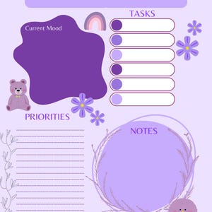 Daily Checklist Purple Theme - Etsy