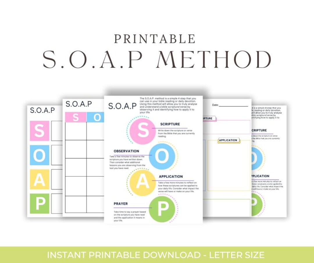 SOAP Bible Study Printable Template, Scripture, Observation ...