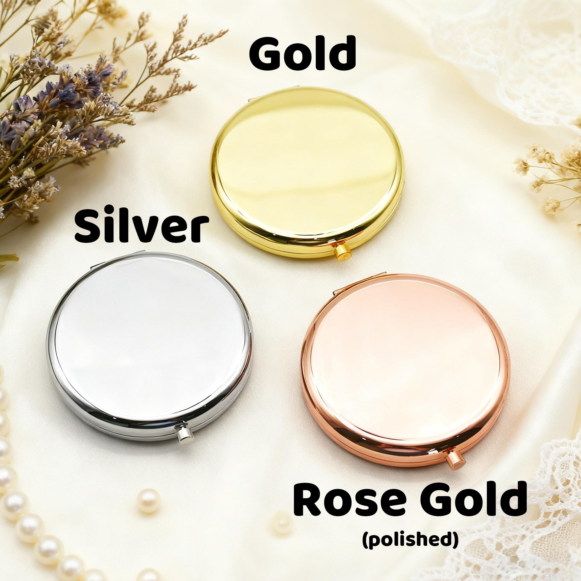 Custom Engraved Compact Mirror, Personalized Name Pocket Mirror, Rose ...