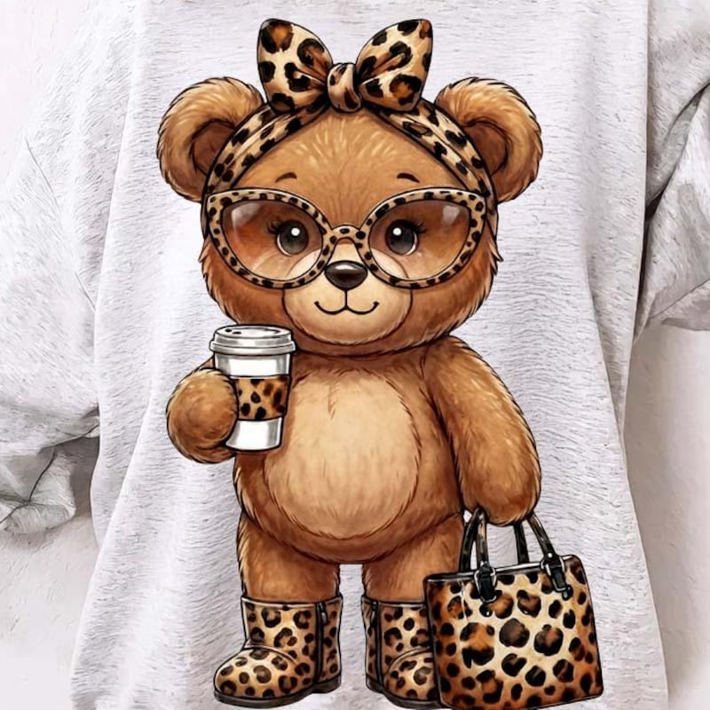 Leopard Print Coffee Bear - Etsy