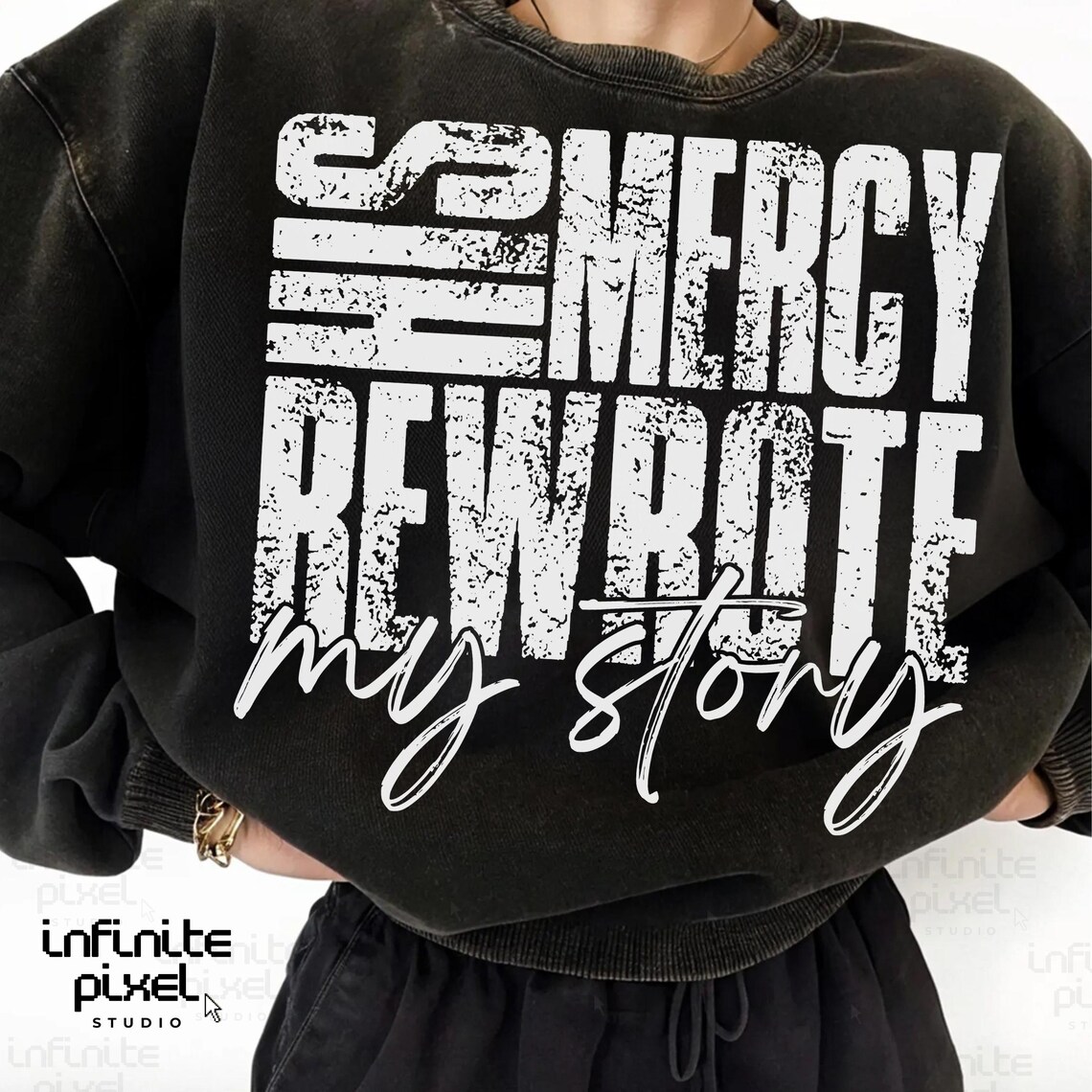 His Mercy Rewrote My Story PNG, Christian Quote Sublimation Design ...