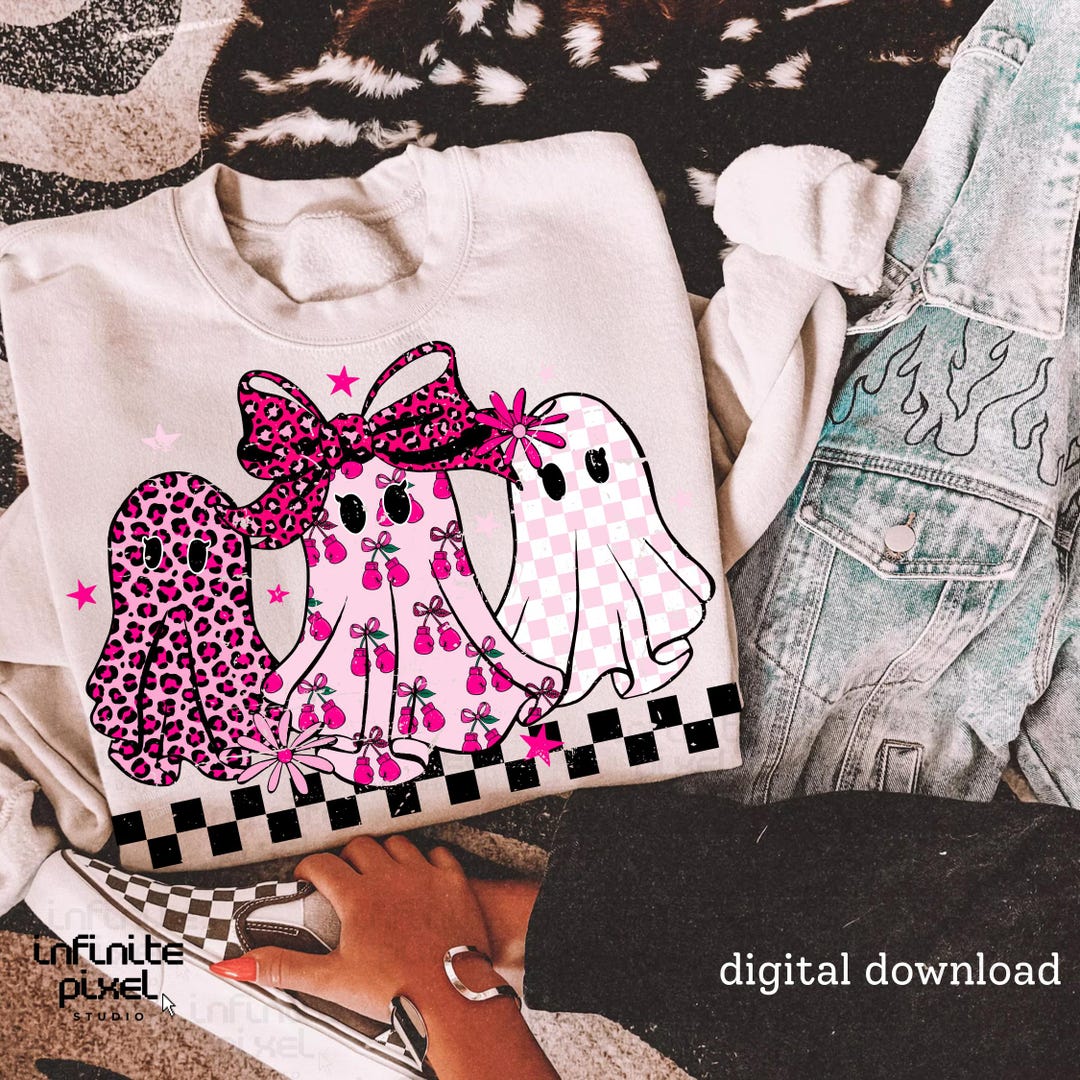Pink Ghost Cancer Awareness PNG, Breast Cancer Halloween Ghost Trio ...