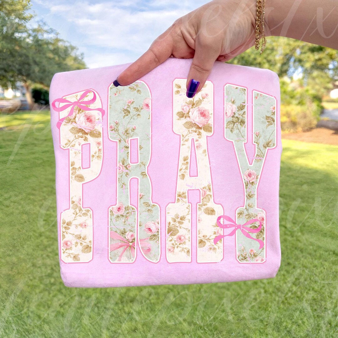 PRAY Floral Letters PNG, Vintage Rose Lettering Design, Christian Faith ...