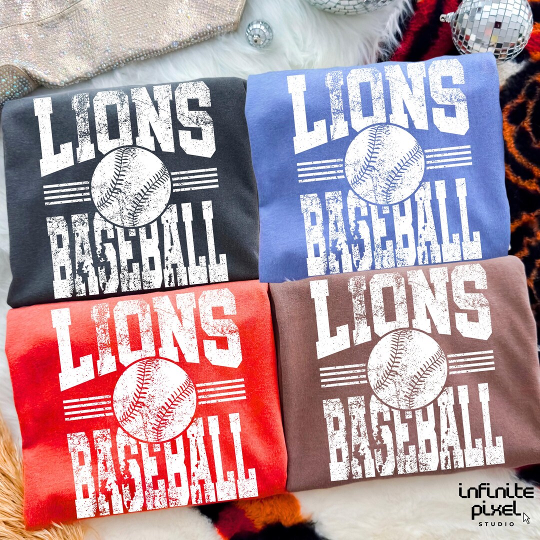 Lions Baseball PNG SVG, Vintage Lions Baseball Design, Retro Team ...