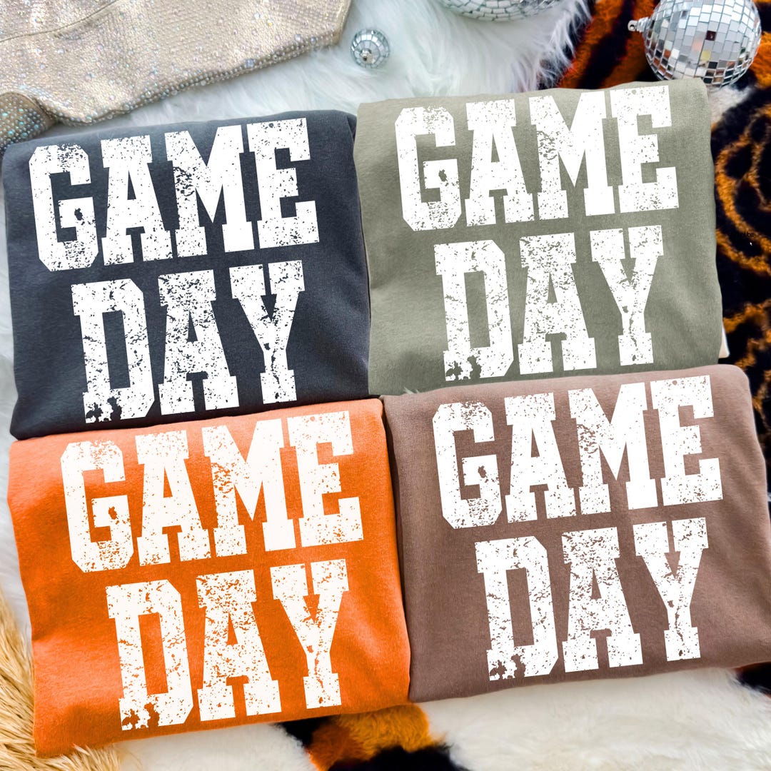 Game Day PNG SVG, Distressed Sports Lettering Sublimation Design, Bold ...
