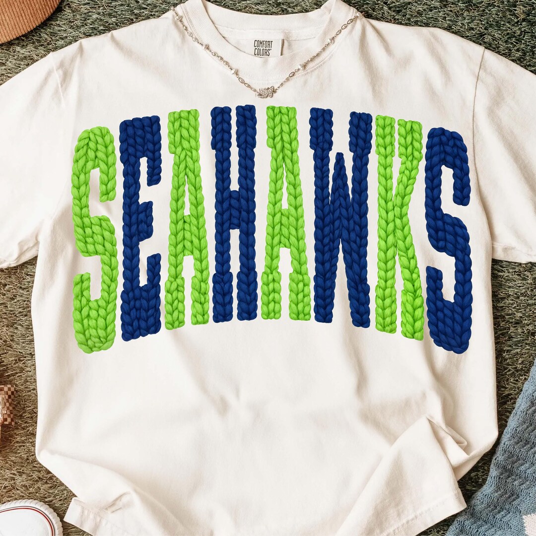 Seattle Football Knit Text PNG, Chunky Yarn Lettering Sports Design ...