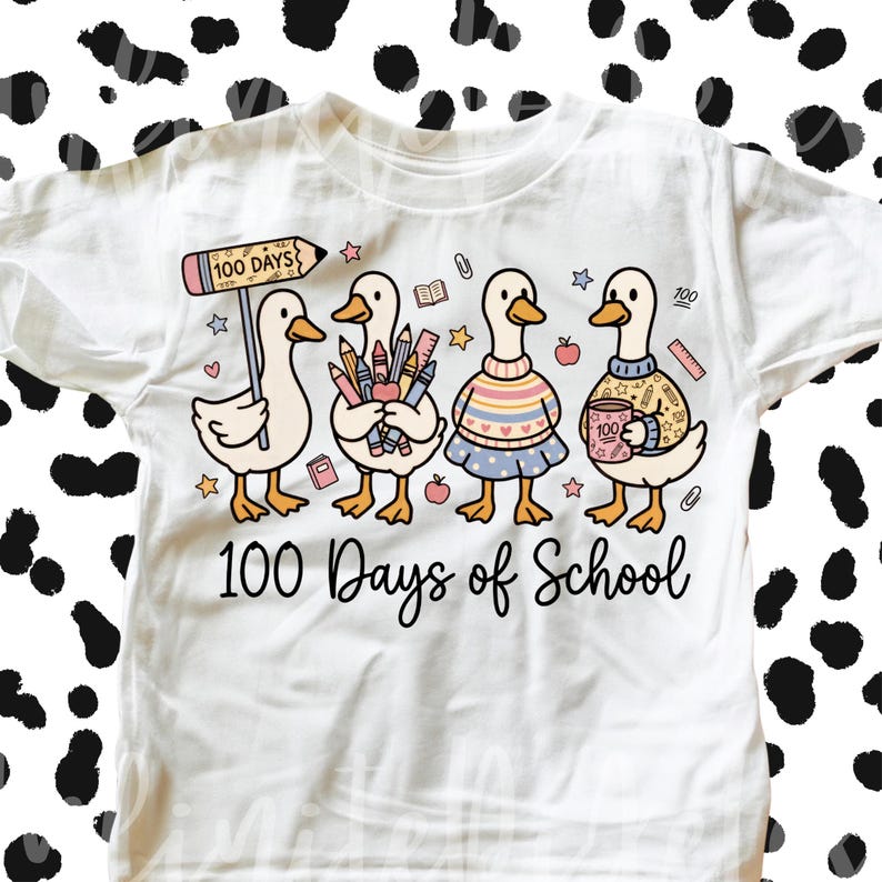 100 Days of School Ducks PNG, Cute Goose Teacher Png, Classroom School ...
