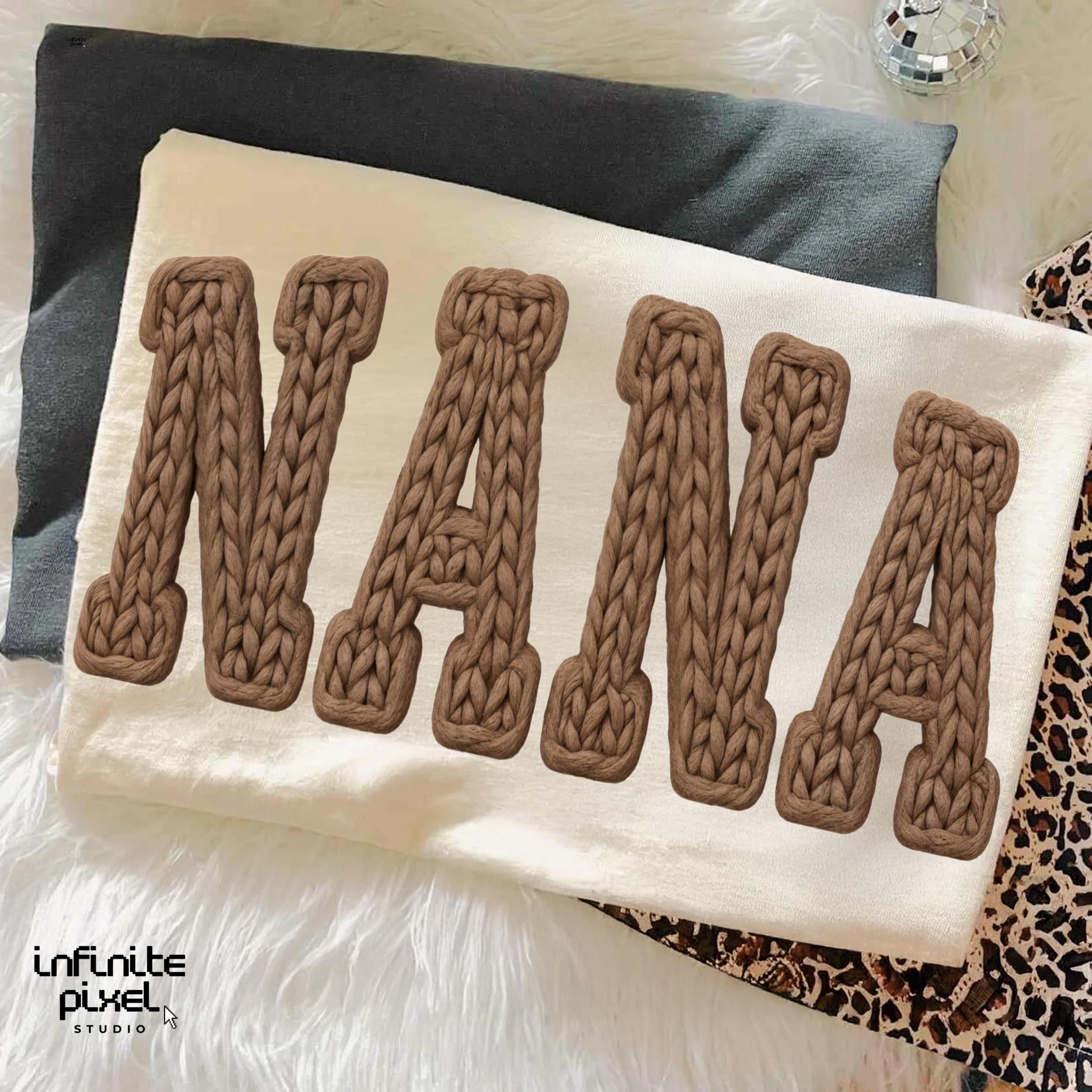 Custom PNG, Chunky Knitted Yarn Letter Sublimation, Cozy Brown Braided ...