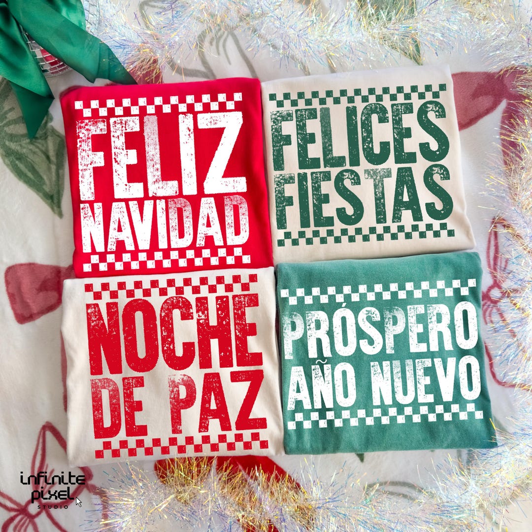 Paquete SVG PNG de Navidad en español, Feliz Navidad Felices Fiestas ...