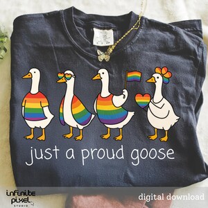 Just a Proud Goose PNG, LGBTQ Pride Goose Clipart, Rainbow Animal ...