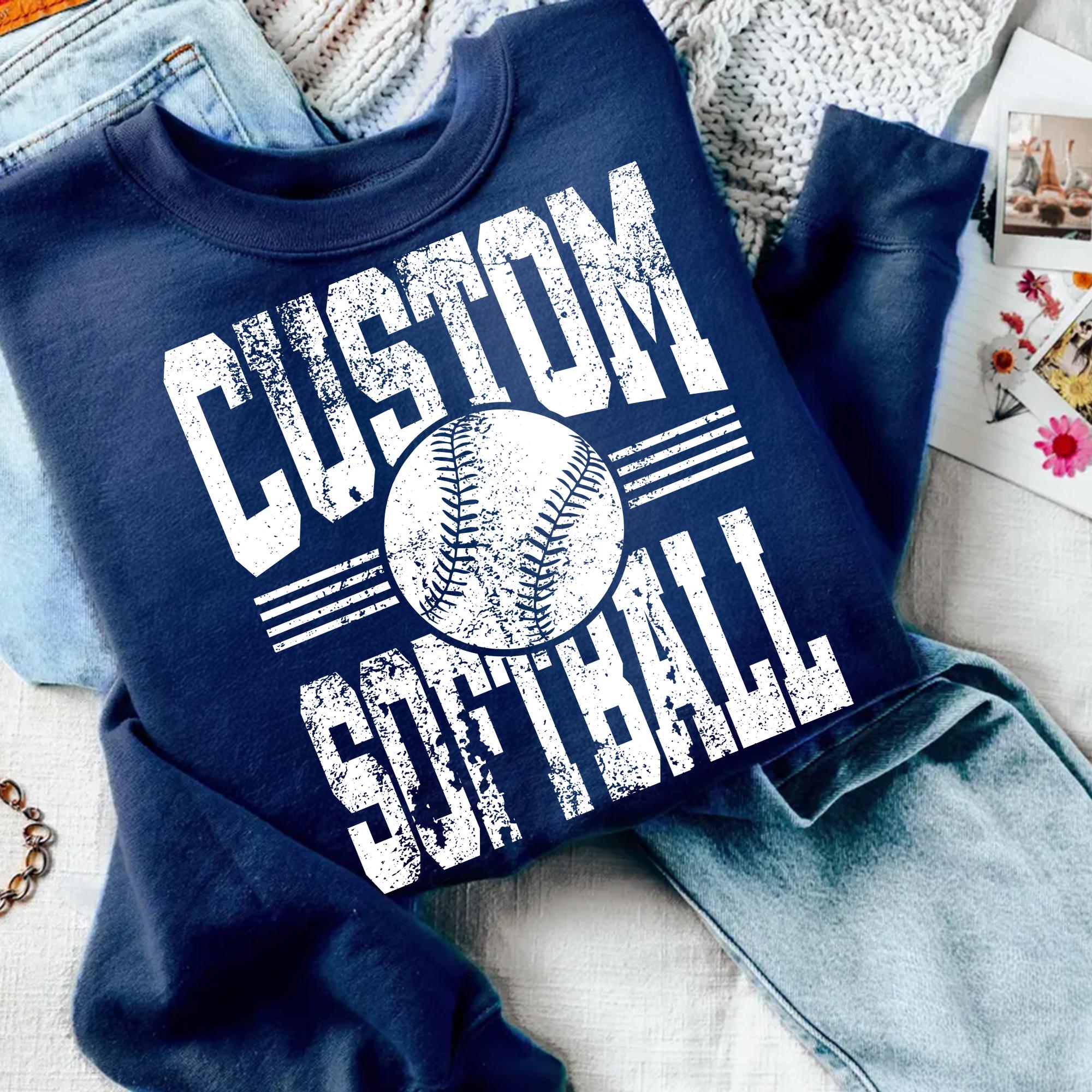 Custom Softball PNG SVG , Distressed Sports Design, Grunge Softball ...