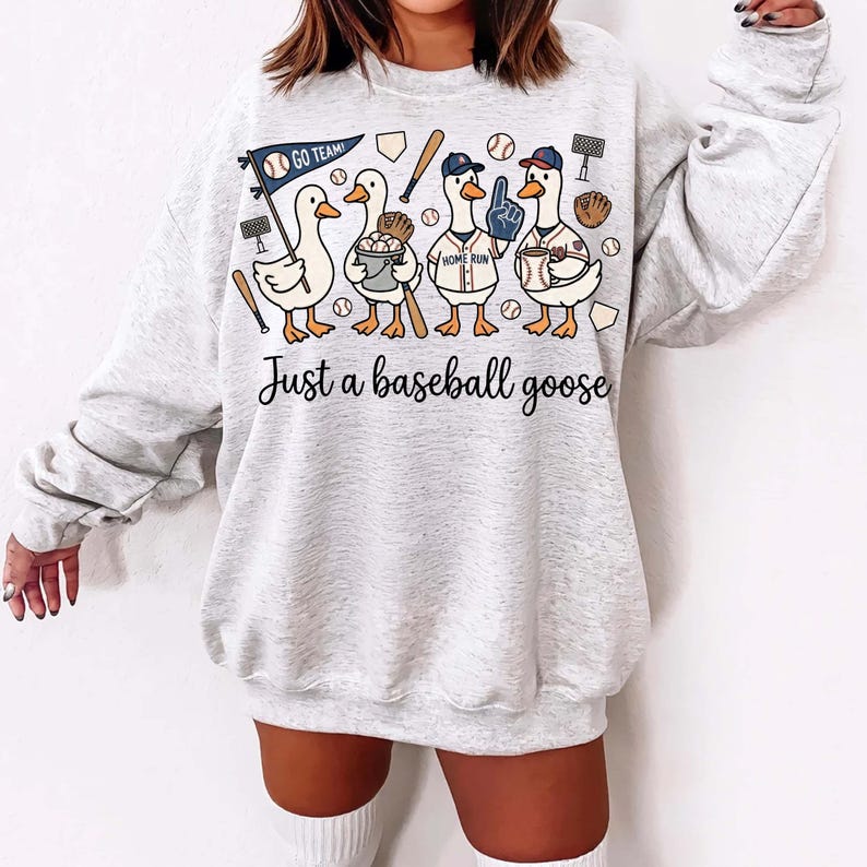 Just a Baseball Goose PNG, Cartoon Goose Baseball Shirt Design, Cute ...