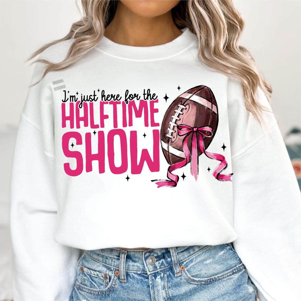 Halftime Show PNG, Pink Bow Football Sublimation, Cute Game Day Design ...