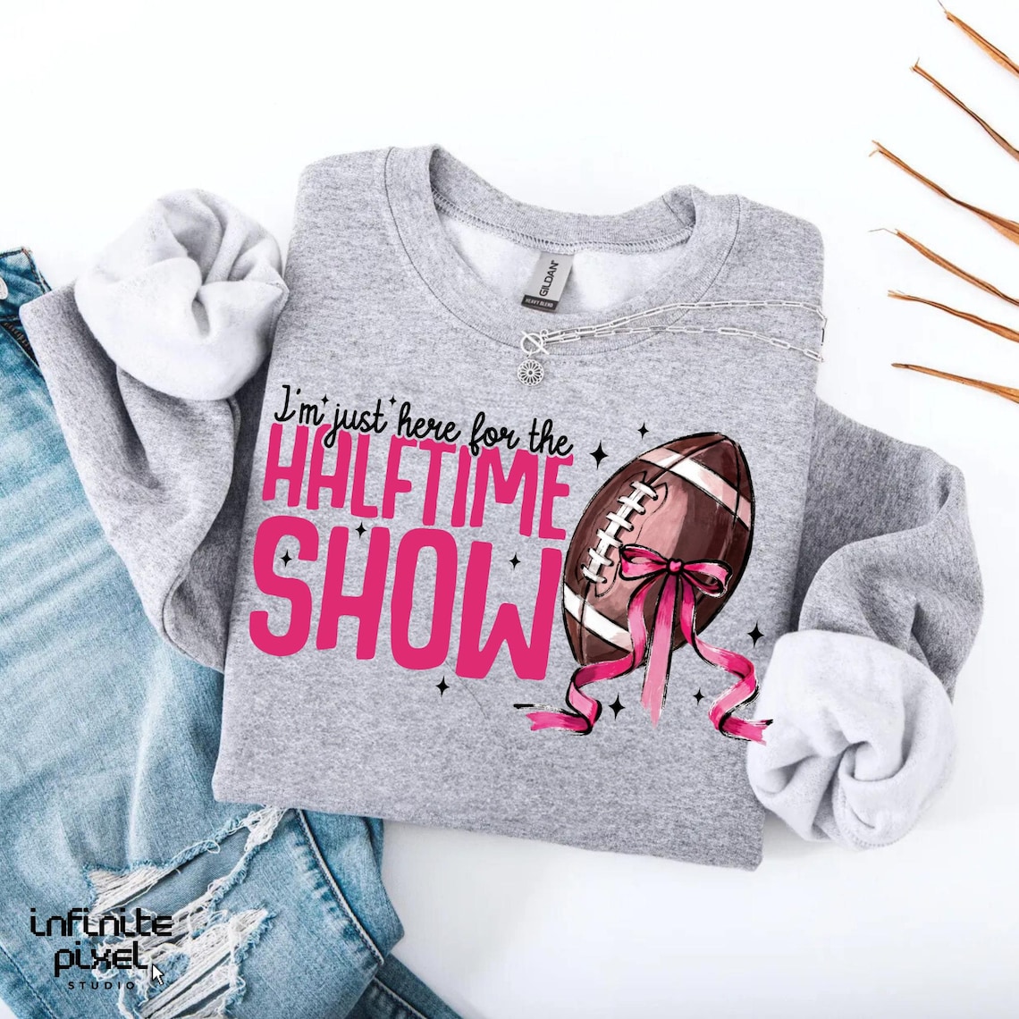 Halftime Show PNG, Pink Bow Football Sublimation, Cute Game Day Design ...