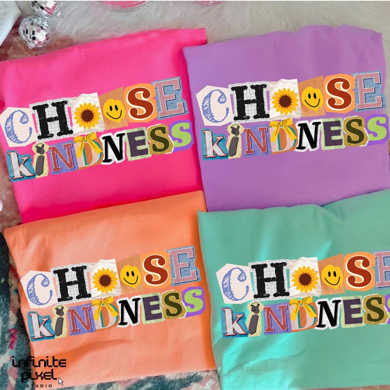 Choose Kindness PNG, Retro Collage Sublimation Design, Positive Quote ...
