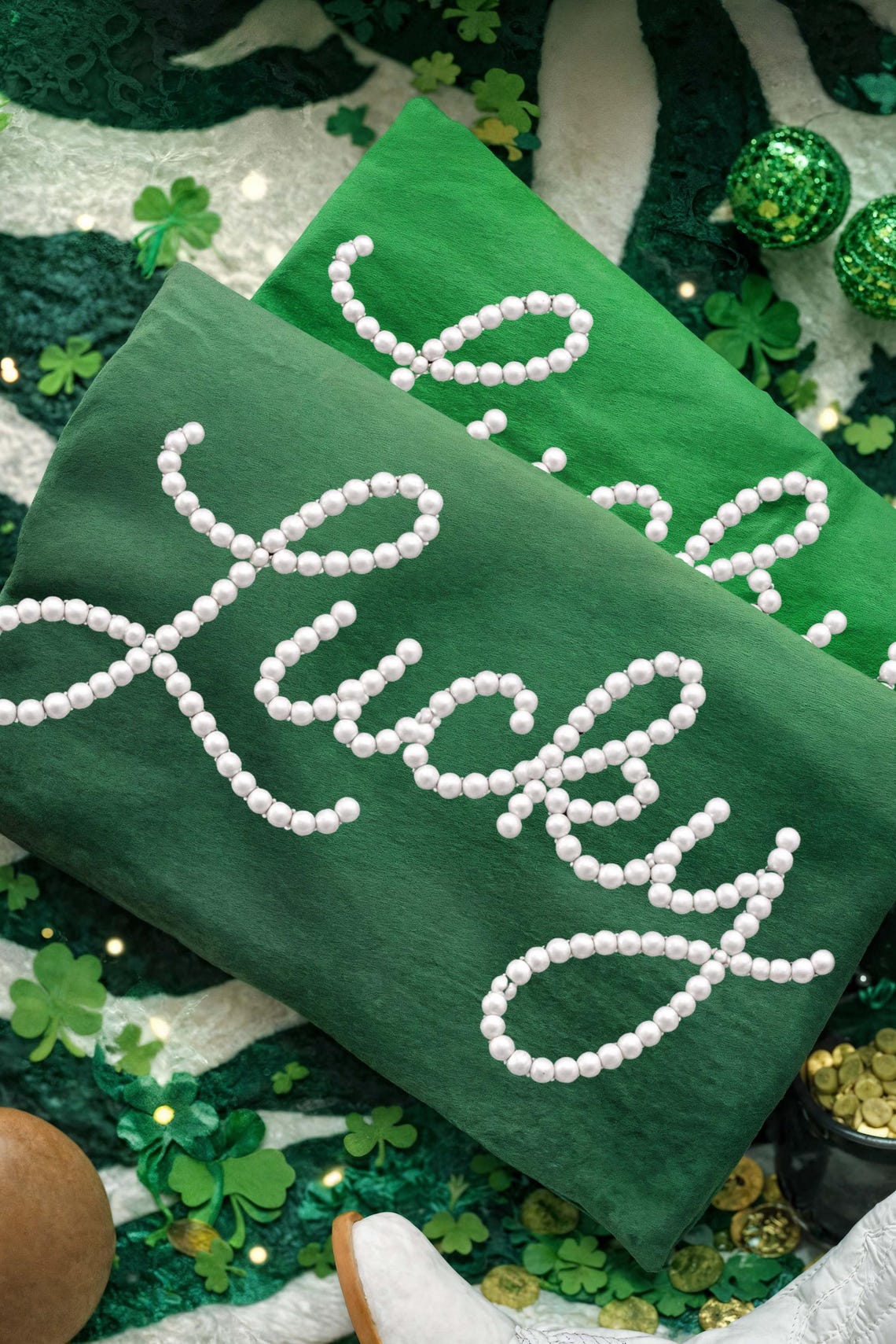 Lucky Pearl Script PNG, St Patricks Day Lucky PNG, Pearl Lettering ...