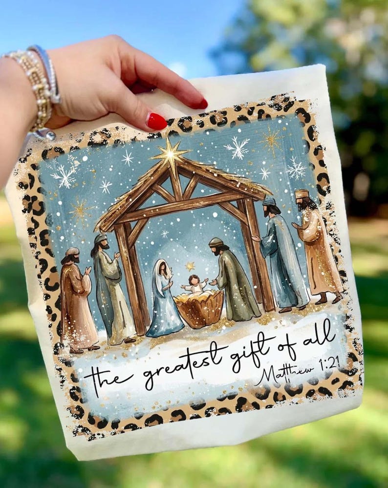 Nativity Scene PNG, Leopard Print Christmas Sublimation, the Greatest ...