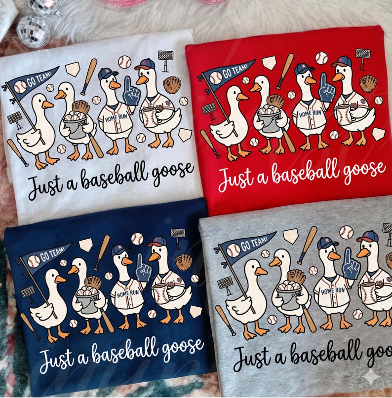 Just a Baseball Goose PNG, Cartoon Goose Baseball Shirt Design, Cute ...