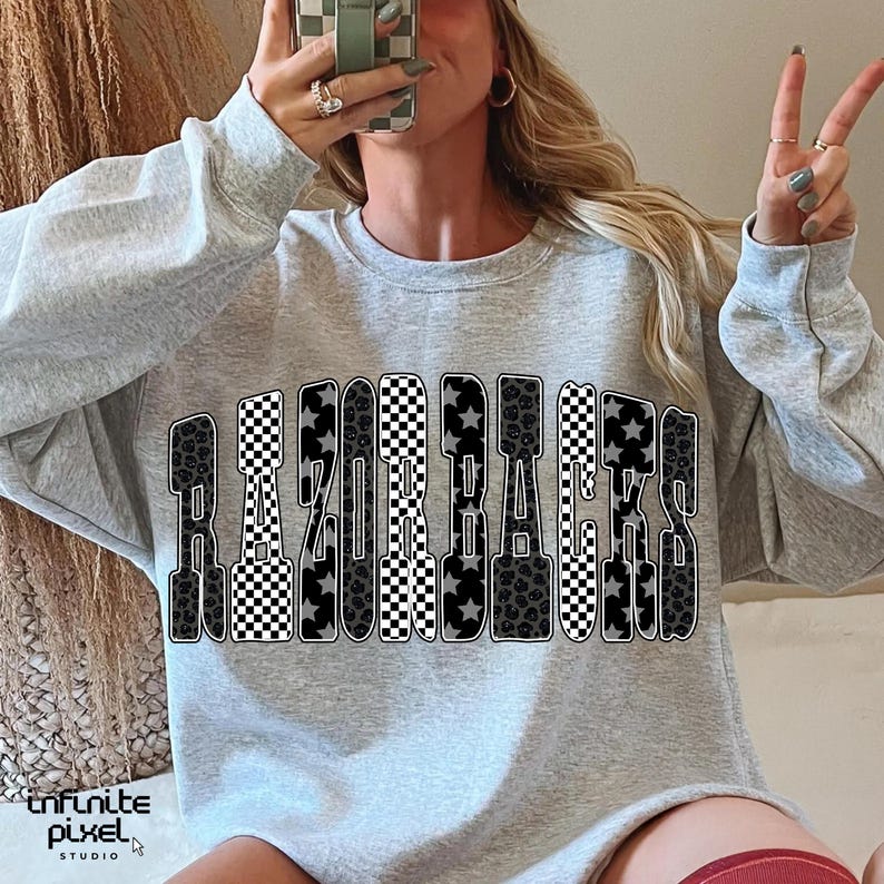 Razorbacks PNG, Game Day Varsity Letters Sublimation, Leopard Star ...