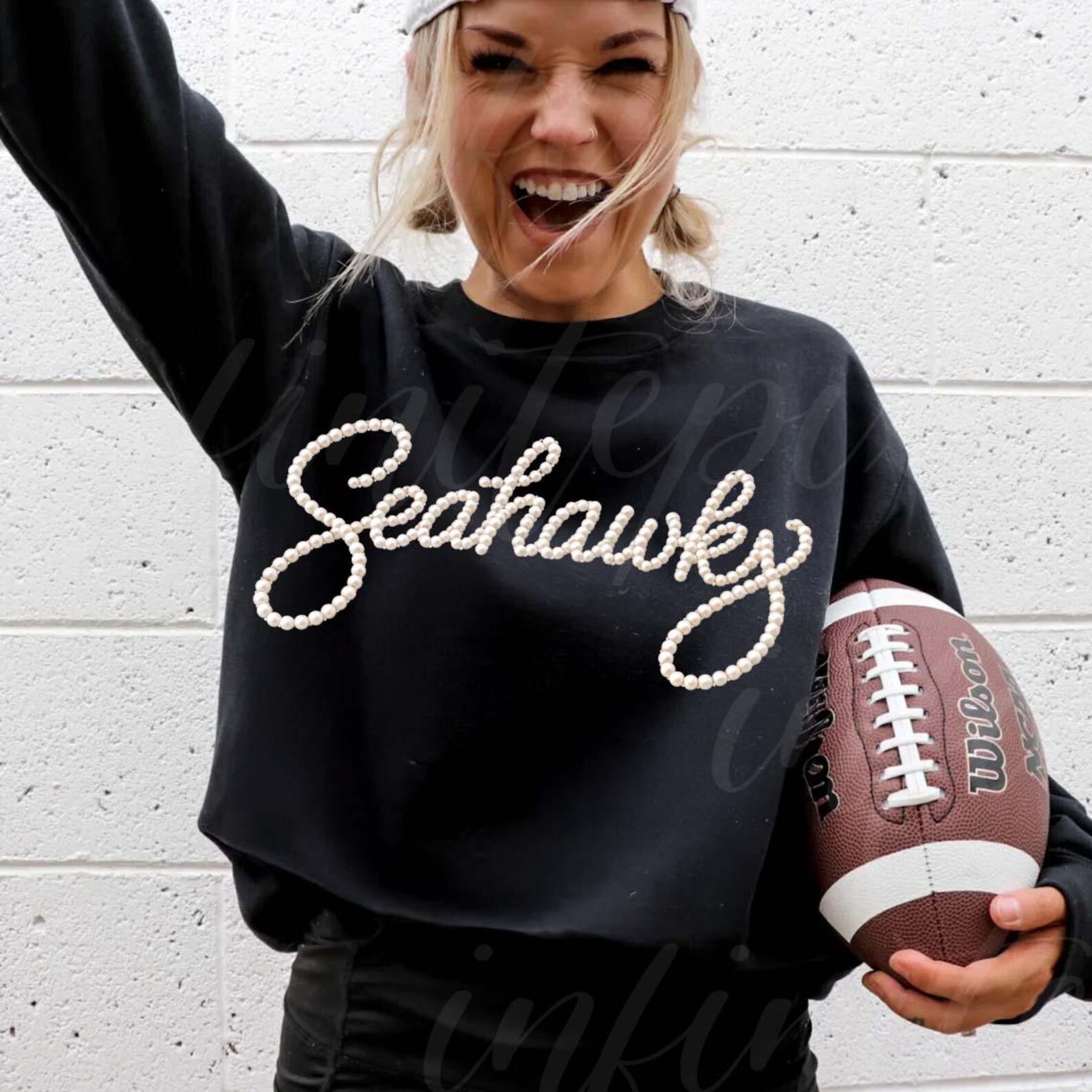 Pearl Script Football PNG, Pearl Letter Sports Text Sublimation, Game ...