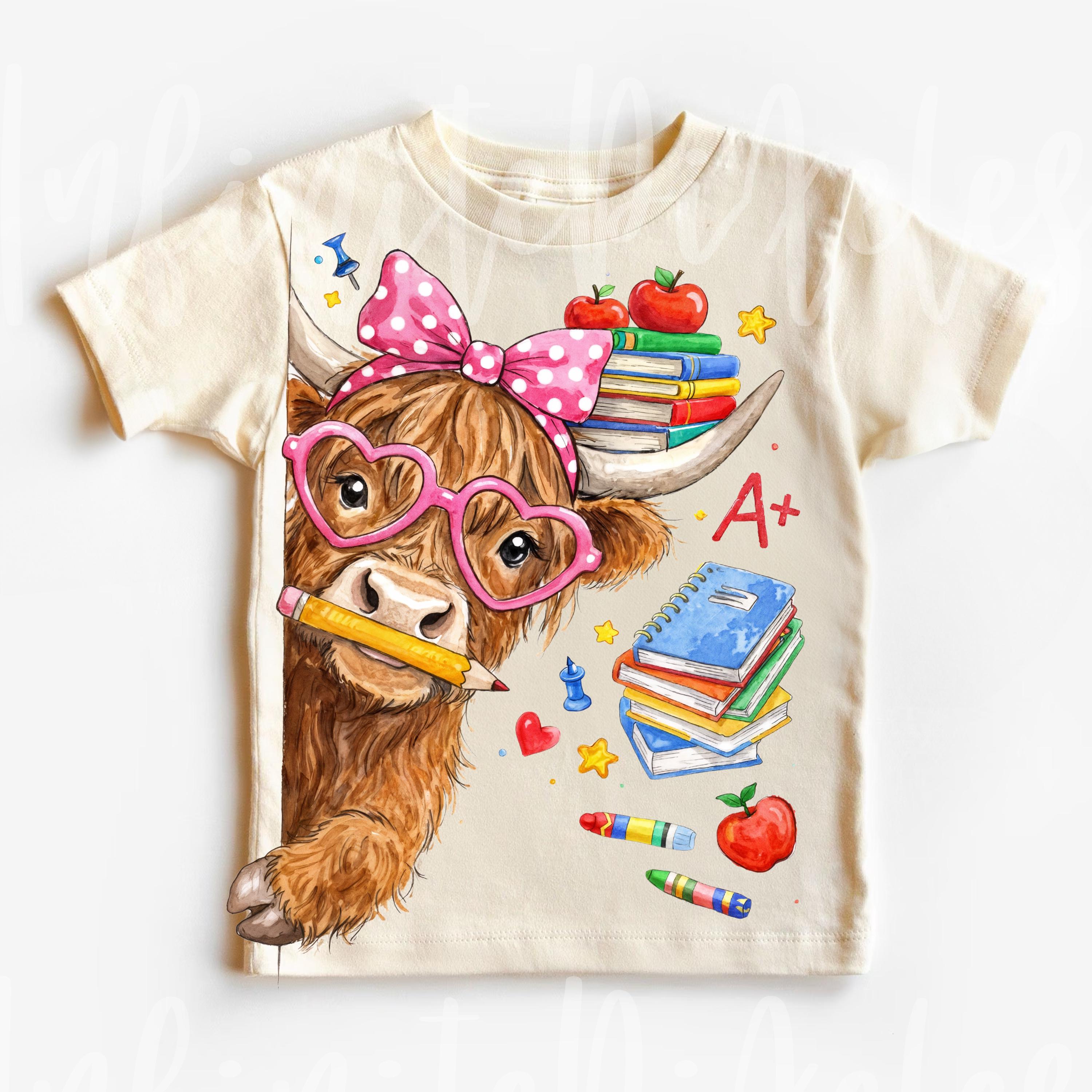 Highland Cow Teacher PNG, Back to School Cow Sublimation, Cute Teacher ...