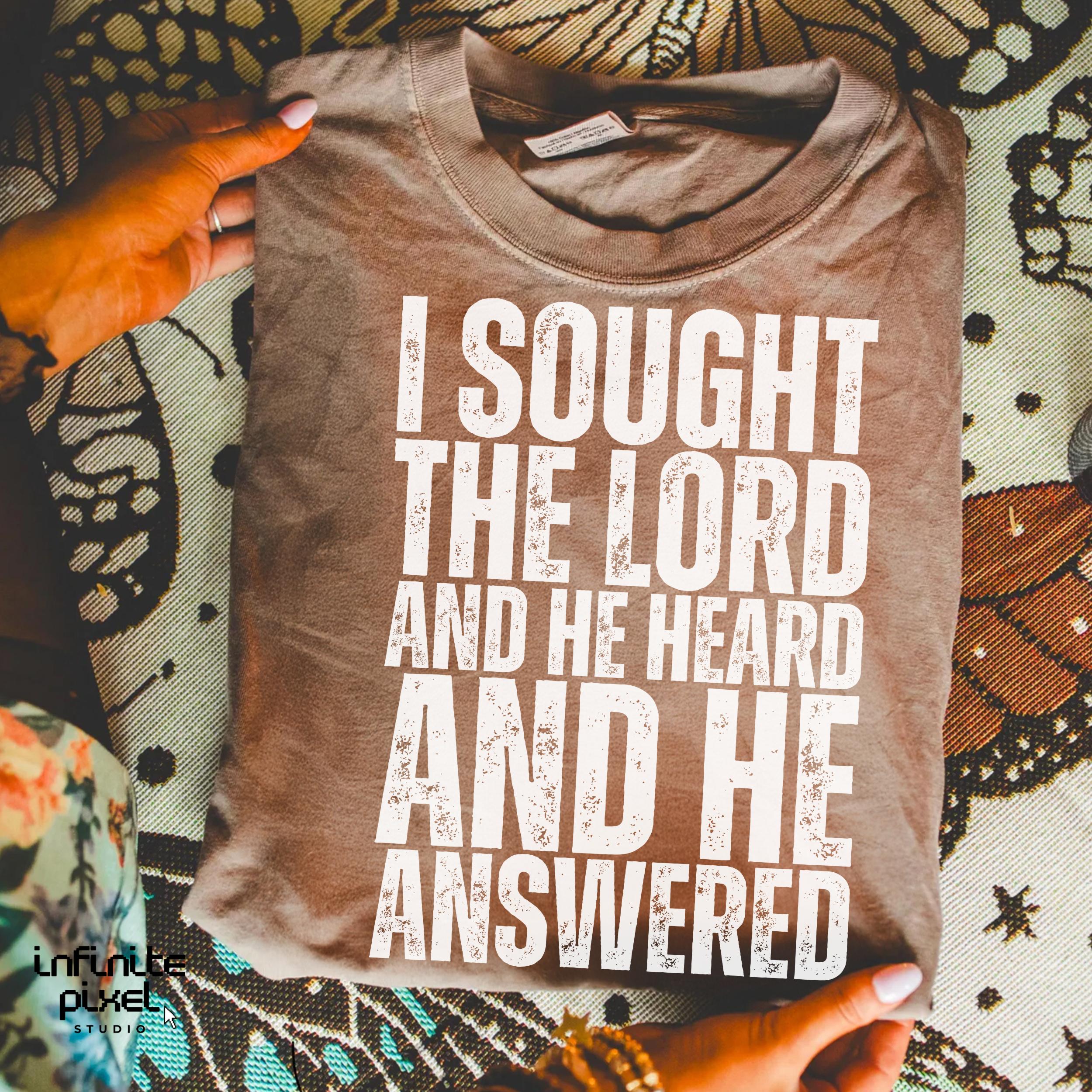 I Sought the Lord PNG SVG, Christian Bible Verse Sublimation Design ...