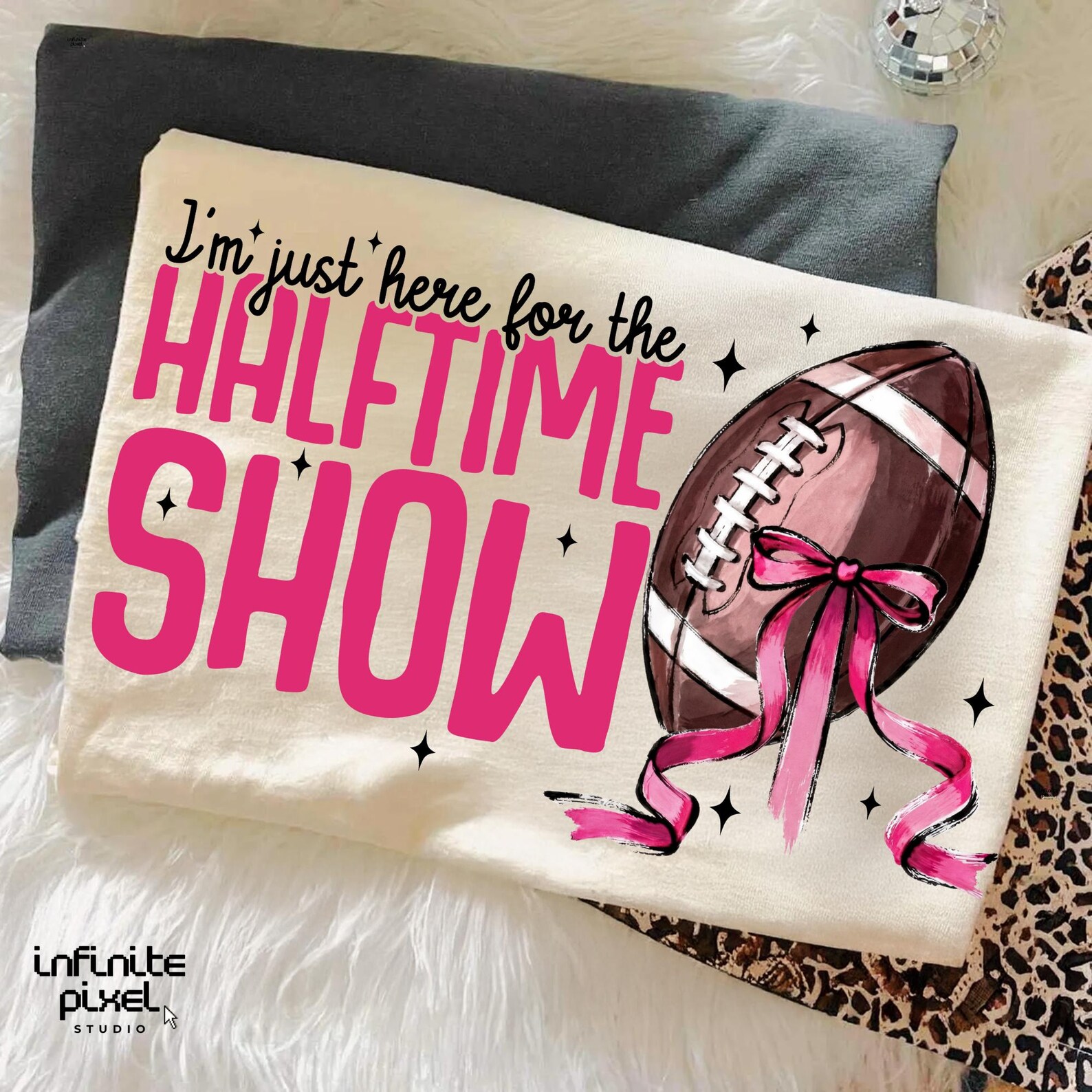 Halftime Show PNG, Pink Bow Football Sublimation, Cute Game Day Design ...