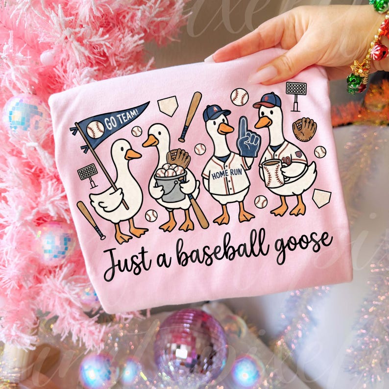 Just a Baseball Goose PNG, Cartoon Goose Baseball Shirt Design, Cute ...