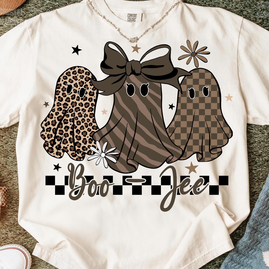Boojee PNG, Cute Boujee Halloween Ghosts Sublimation, Brown Checker ...