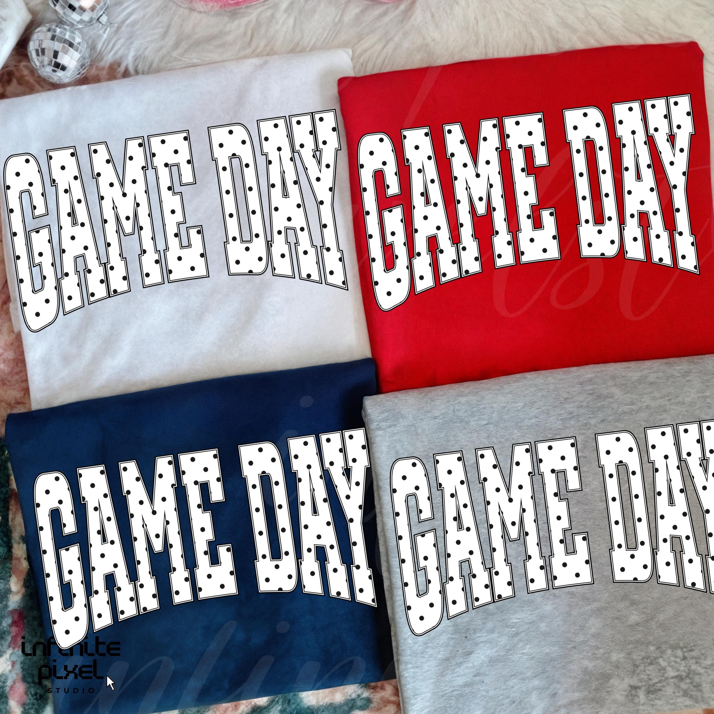 Game Day Polka Dot Text PNG, Baseball Game Day Lettering, Sports Block ...