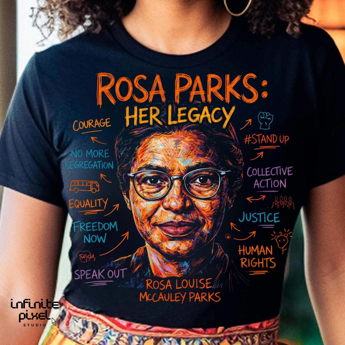 Rosa Parks Legacy PNG, Civil Rights Portrait Art, Black History Month ...