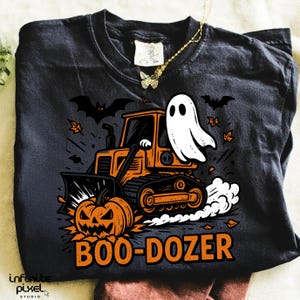 Boo Dozer Halloween PNG, Ghost Bulldozer Sublimation Design, Spooky ...