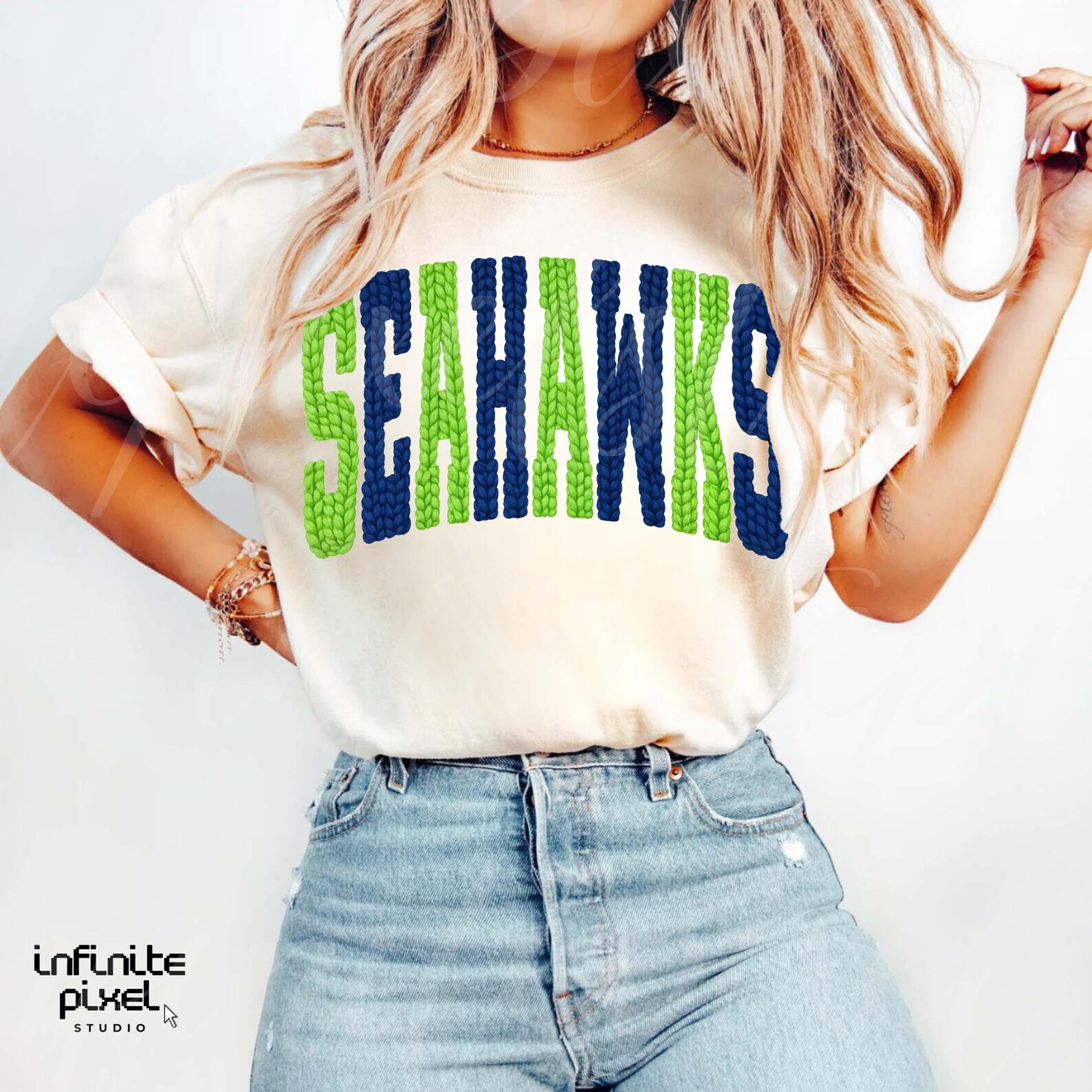 Seattle Football Knit Text PNG, Chunky Yarn Lettering Sports Design ...