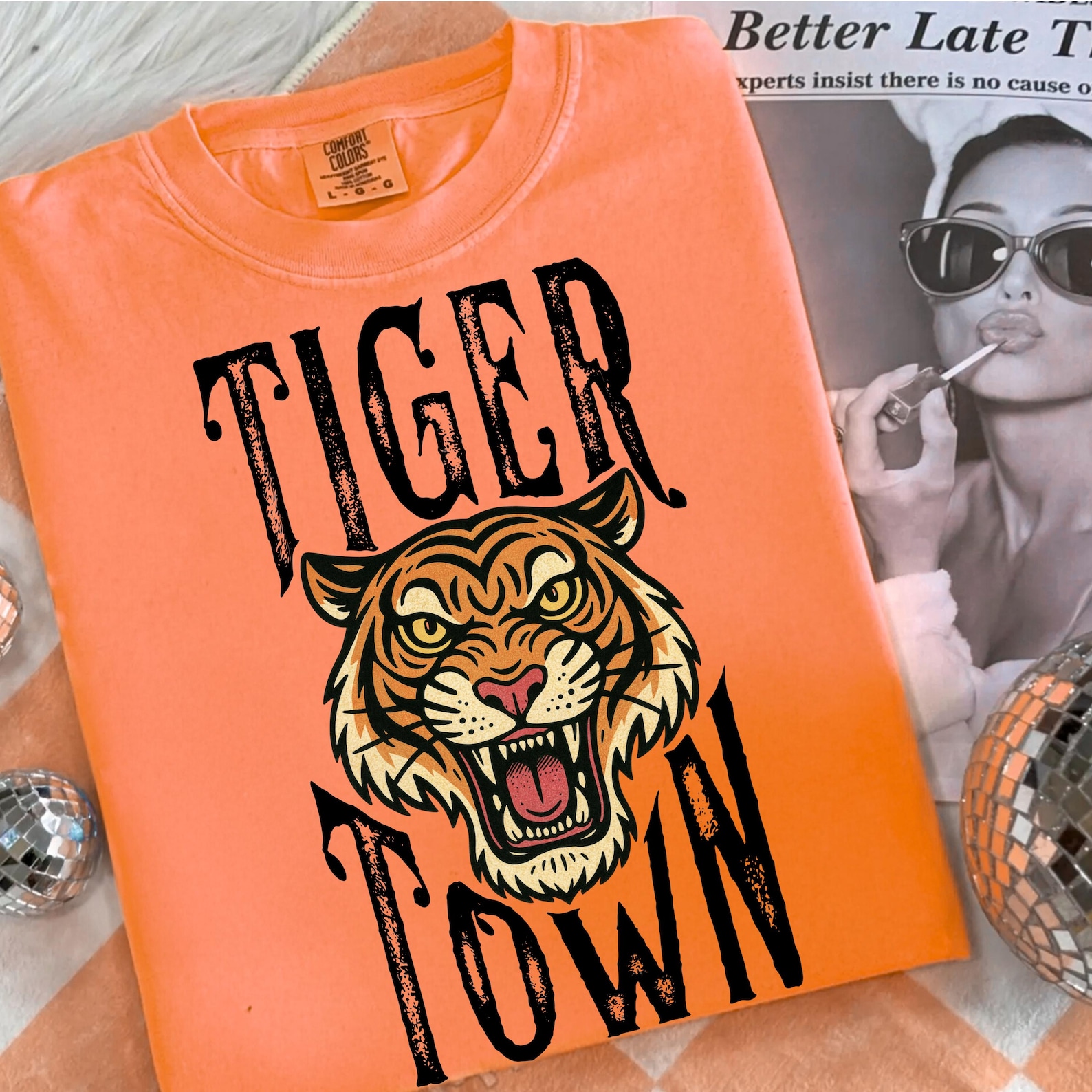 Tiger Town PNG, Vintage Roaring Tiger Mascot Sublimation, Bold School ...