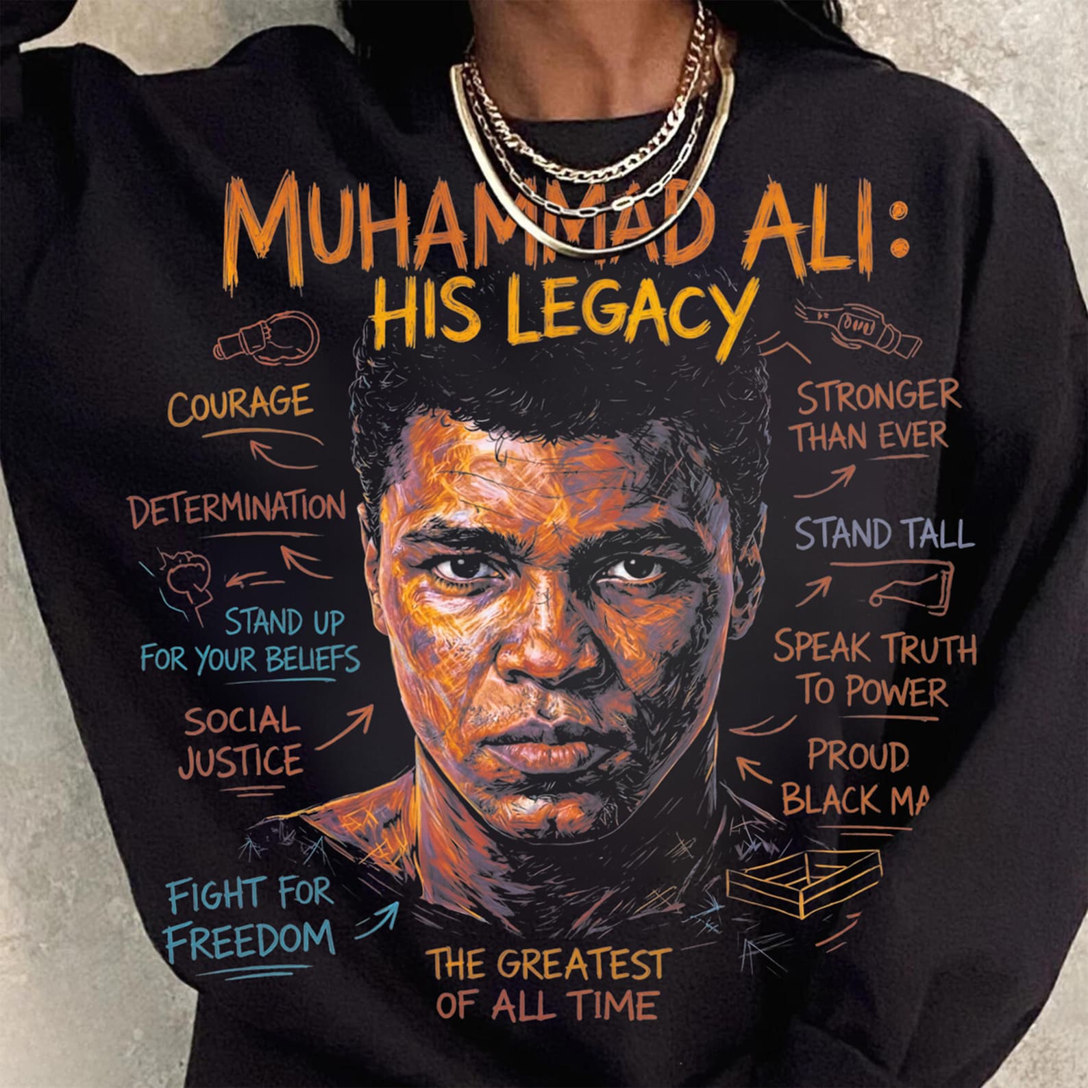 Muhammad Ali Portrait PNG, Black History Art Design, Inspirational ...