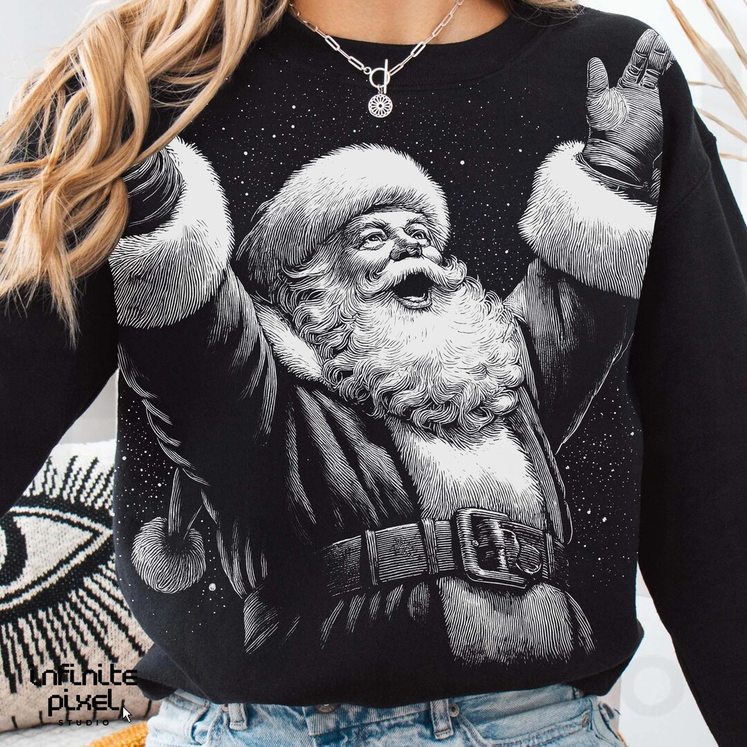 Vintage Santa Claus Illustration PNG, Hand Drawn Etching Christmas Art ...