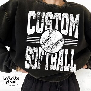 Custom Softball PNG SVG , Distressed Sports Design, Grunge Softball ...