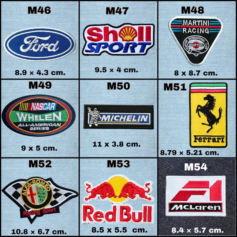 Racing Embroidered Patch | Motorsport Applique | Iron on or Sew on for ...