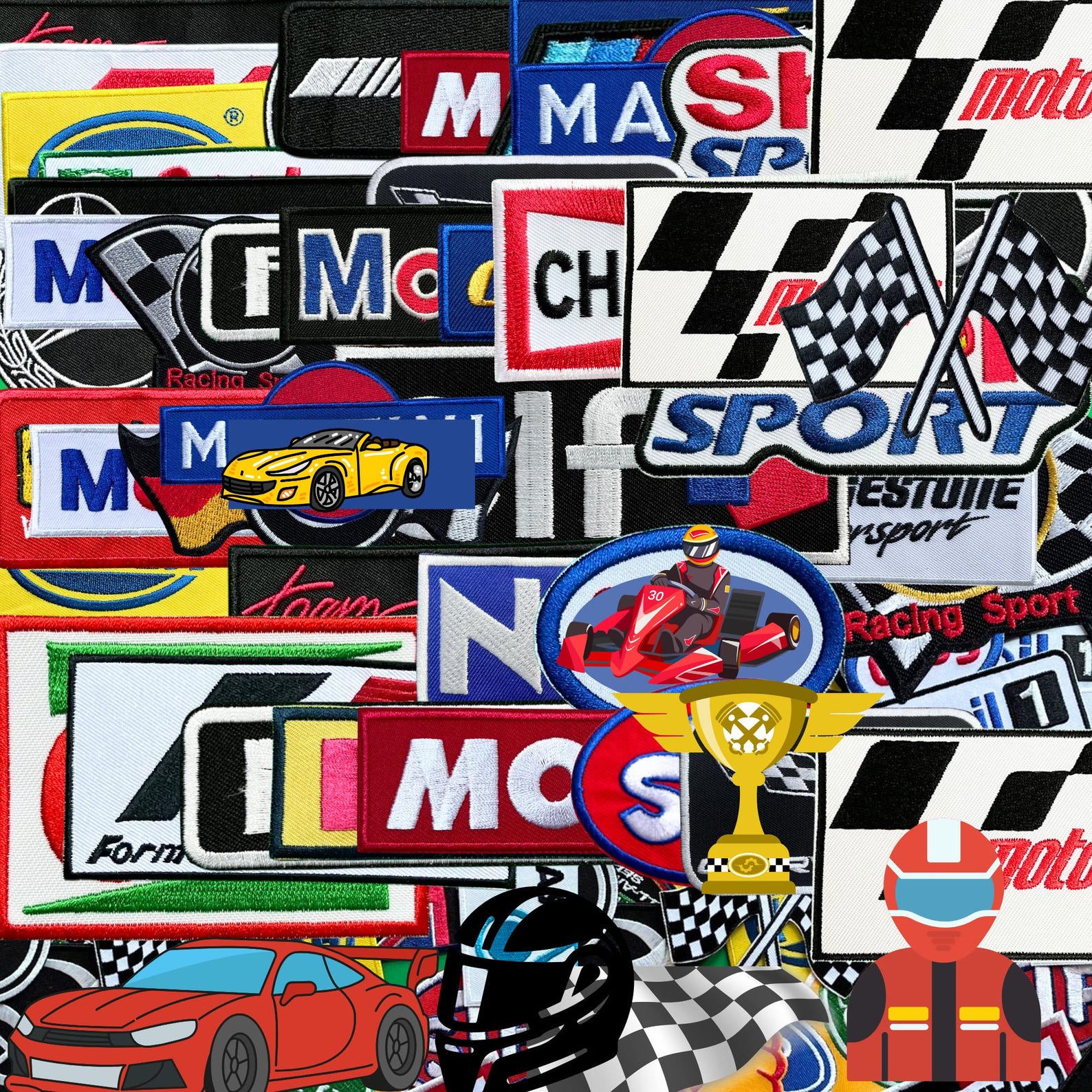 Racing Embroidered Patch | Motorsport Applique | Iron on or Sew on for ...