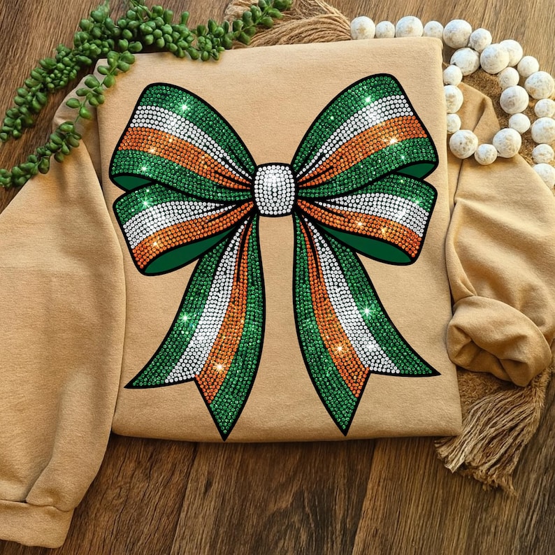 Faux Rhinestone St. Patrick’s Day Coquette Bow PNG | Sparkle Bling ...
