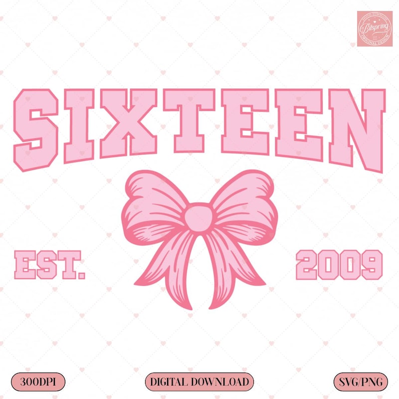 Coquette Bow Sixteen Svg - Etsy