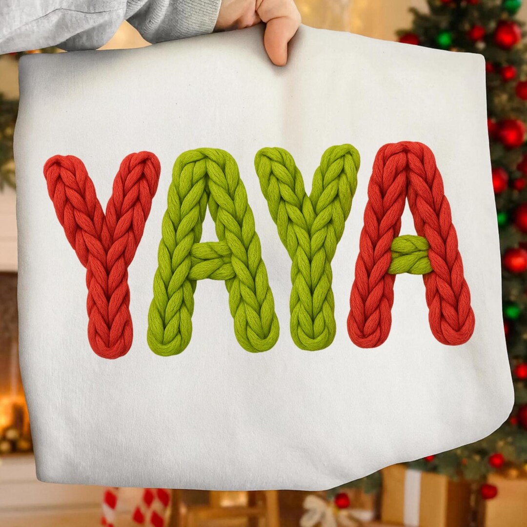 YAYA PNG | Christmas Faux Yarn Hand Lettered Design | Festive Holiday ...