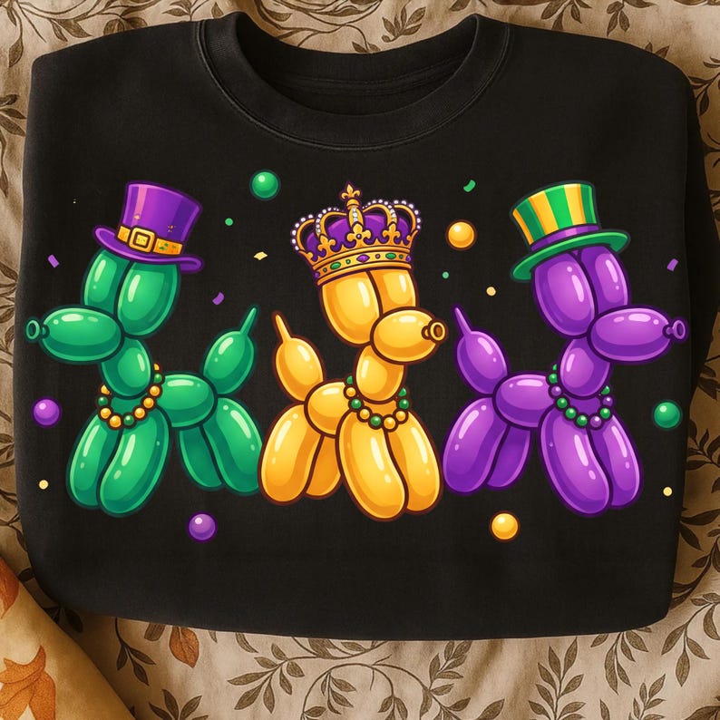 Perros con cuentas de Mardi Gras PNG / Perro con globo y cuentas de ...