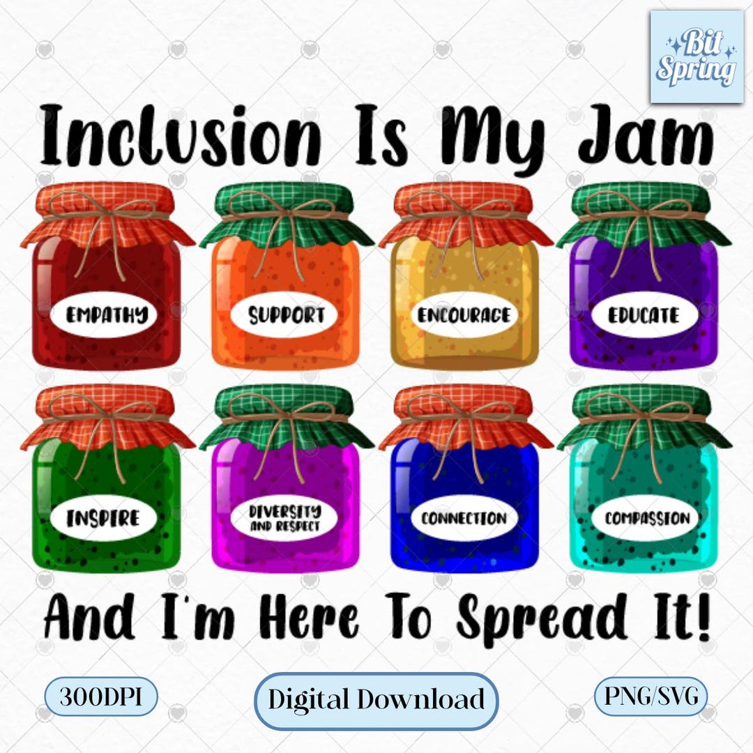 Inclusion is My Jam PNG SVG | Autism Awareness Sublimation Design ...