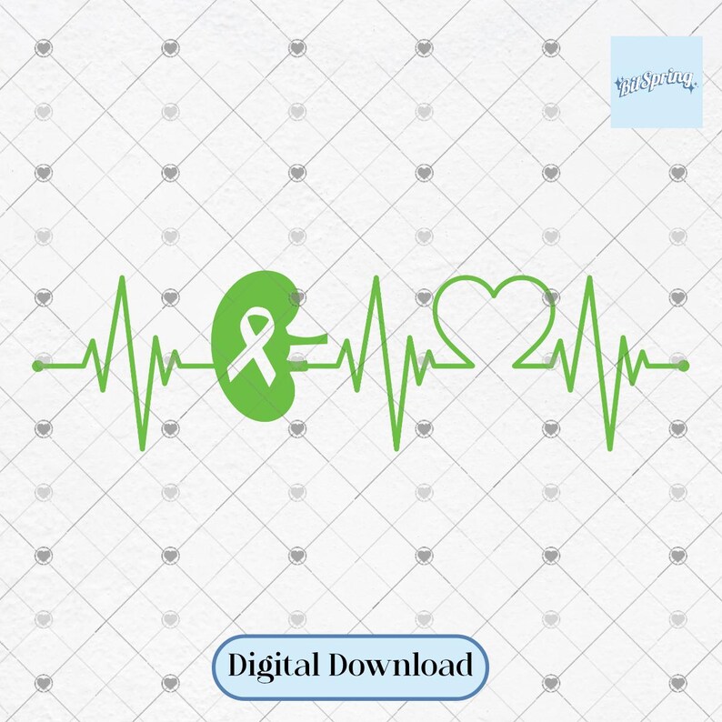 Kidney Heartbeat SVG Png | Nephrology Nurse Design | Kidney Transplant ...