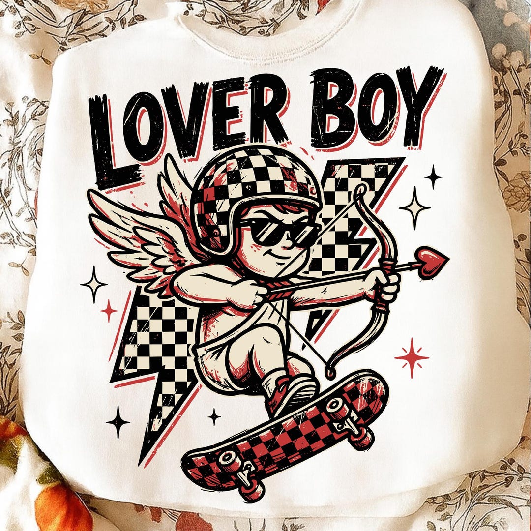 Retro Valentine Lover Boy PNG | Funny Cupid Checker Design | Toddler ...