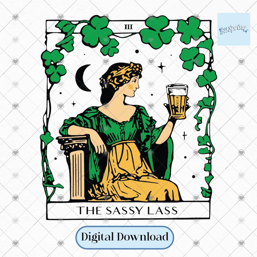 The Sassy Lass Tarot Card PNG | Funny Saint Patrick's Day PNG | Irish ...