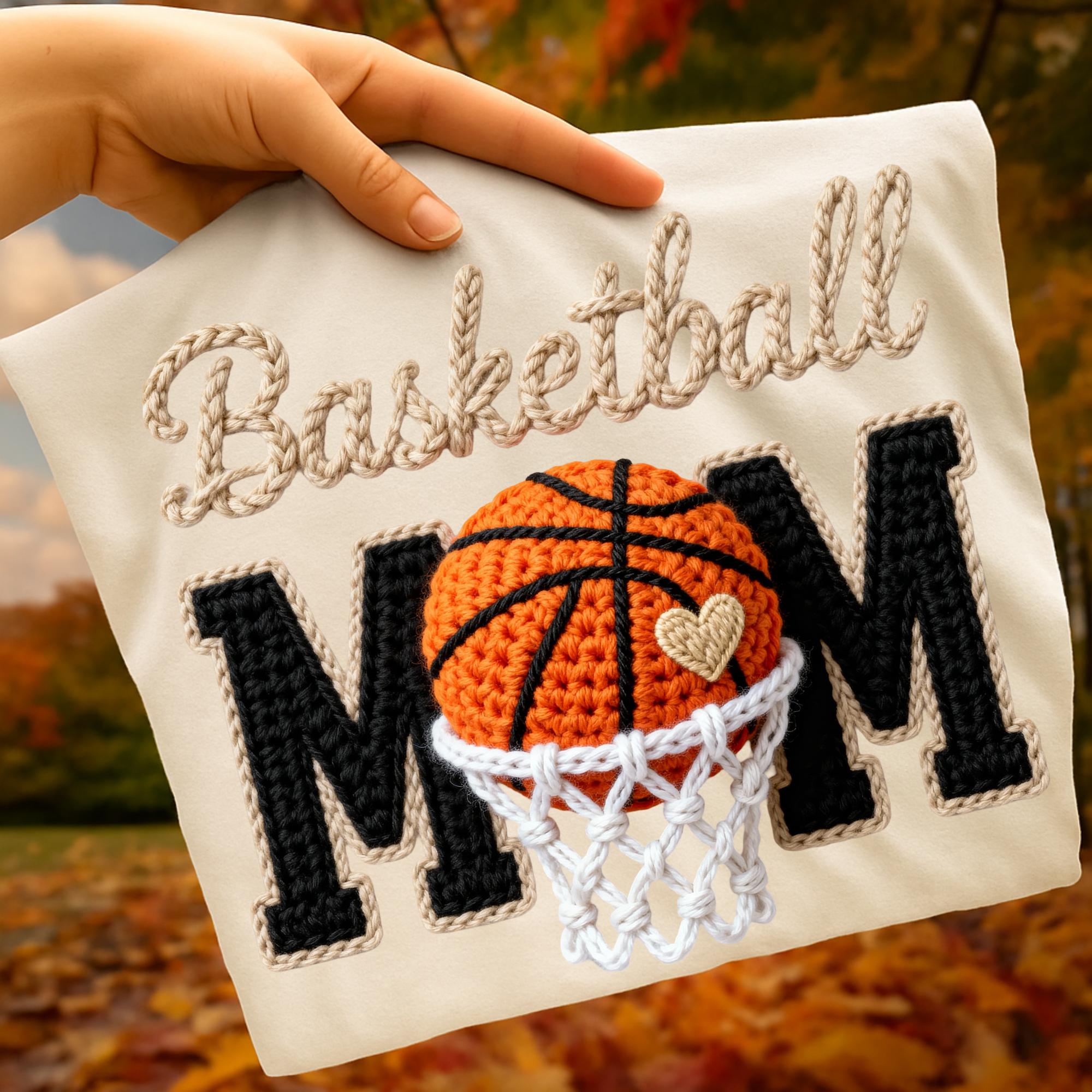 Faux Yarn Basketball Mom PNG | Crochet Sports Sublimation Design ...