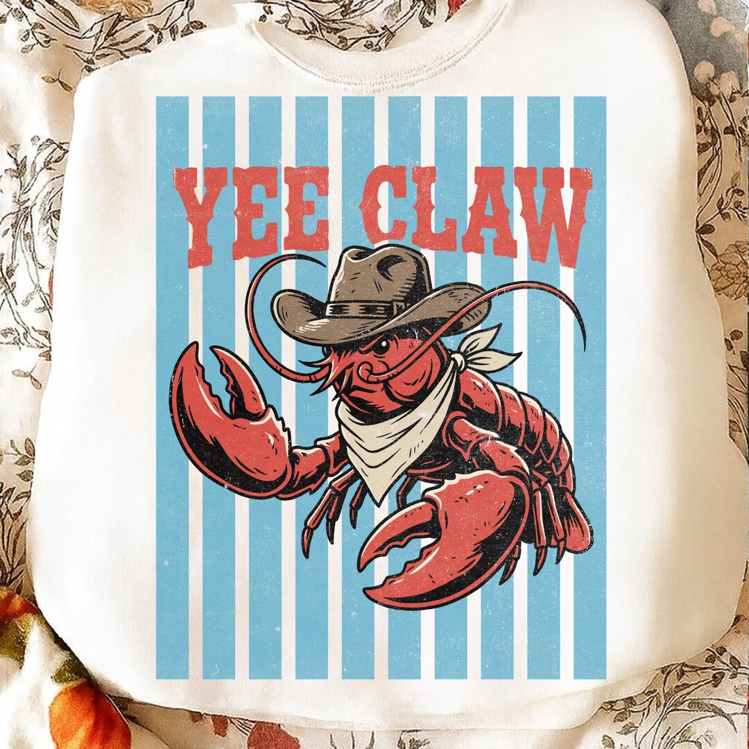 Yee Claw Lobster PNG, Funny Cowboy Lobster Design, Western Coastal ...